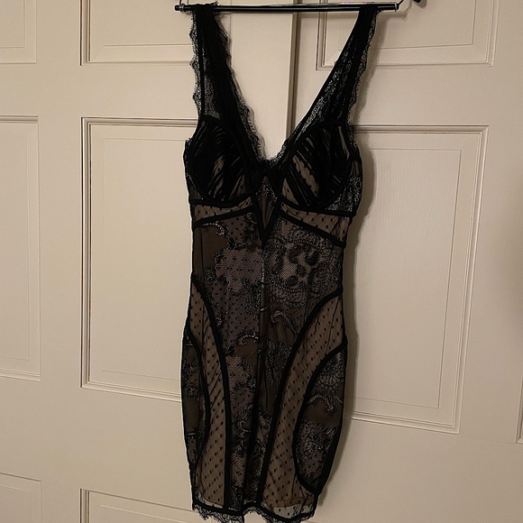 bebe | Dresses | Black Lace Goth Minimidi Prom Dress Bebe | Poshmark